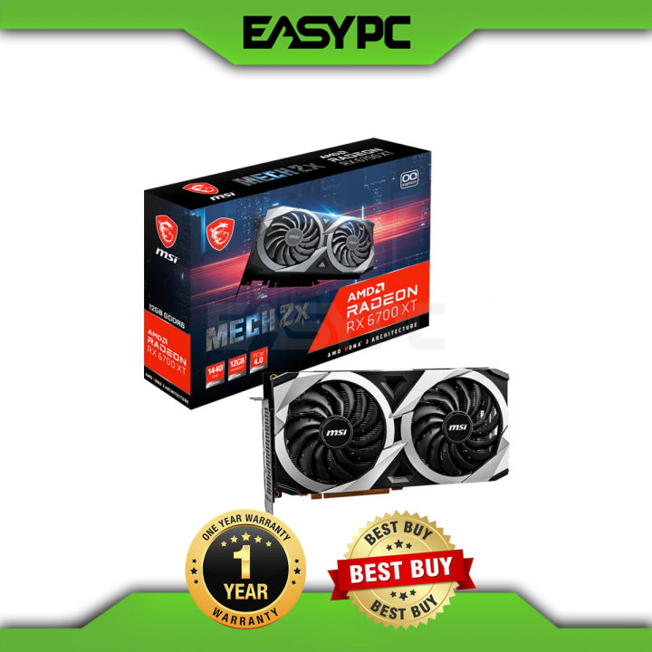 EasyPC | Msi Rx 6700xt Mech 2x OC 12gb 192bit GDdr6 Gaming Videocard ...