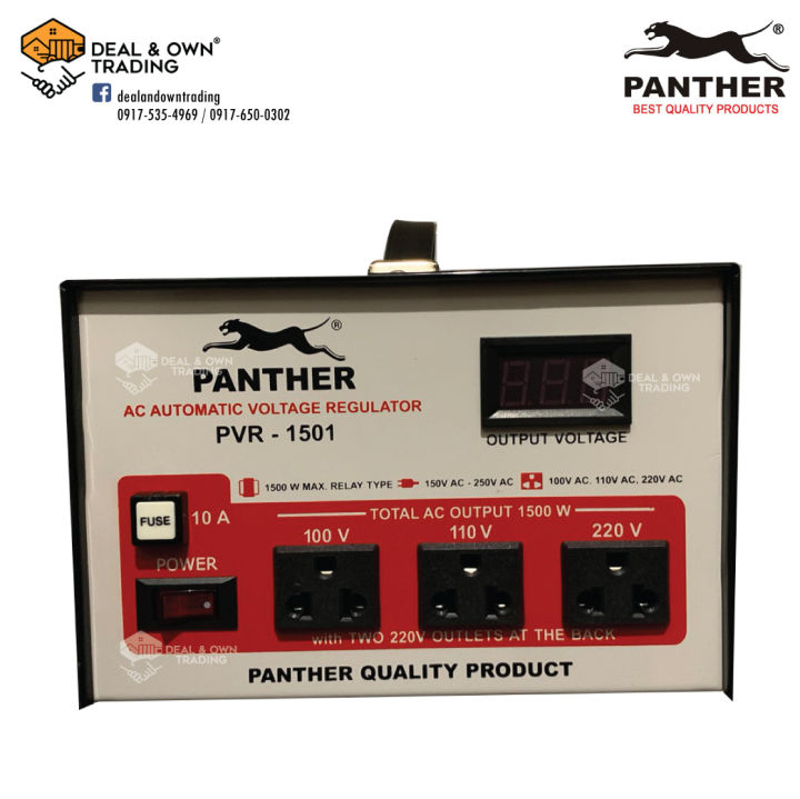 Panther PVR-1501/1500 1500W Relay Type AVR w/ Step Down Transformer ...