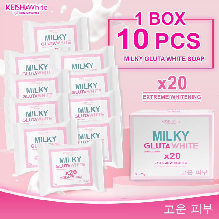 MILKY GLUTA WHITE SOAP X20 EXTREME WHITENING [3 PCS] FOR SCAR, PEKLAT ...
