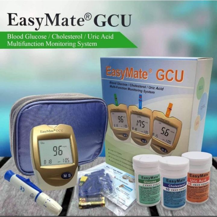 EASYMATE GCU 3in1 Multifunction Kit (GLUCOSE, CHOLESTEROL AND URIC ACID ...