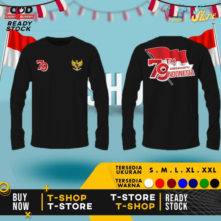 KAOS 17 AGUSTUS HUT 79TH 2024 Lengan Panjang | Lazada Indonesia