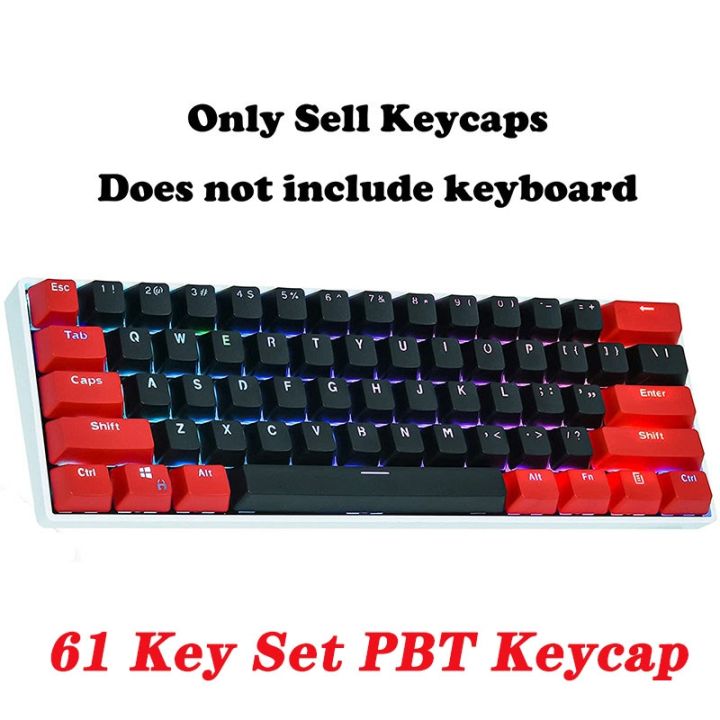 [Hulux] 61 Key Set PBT Keycaps Ansi 60 Computer Gamer Mechanical ...