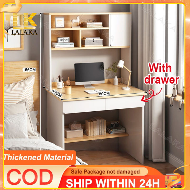 Modern Minimalist Computer Desk Desktop Home Office Small Bookshelf ...