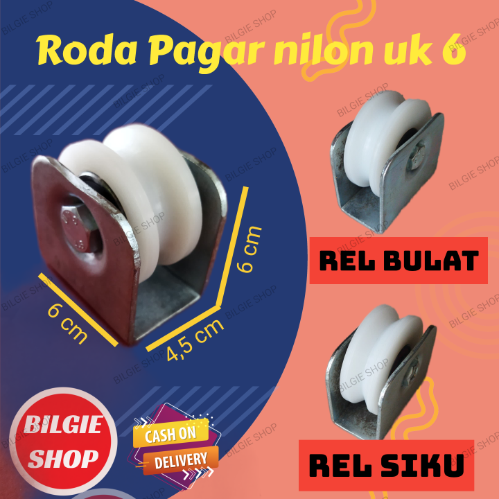 roda pagar nilon ukuran 6cm pintu pagar besi dorong bearing laher ...