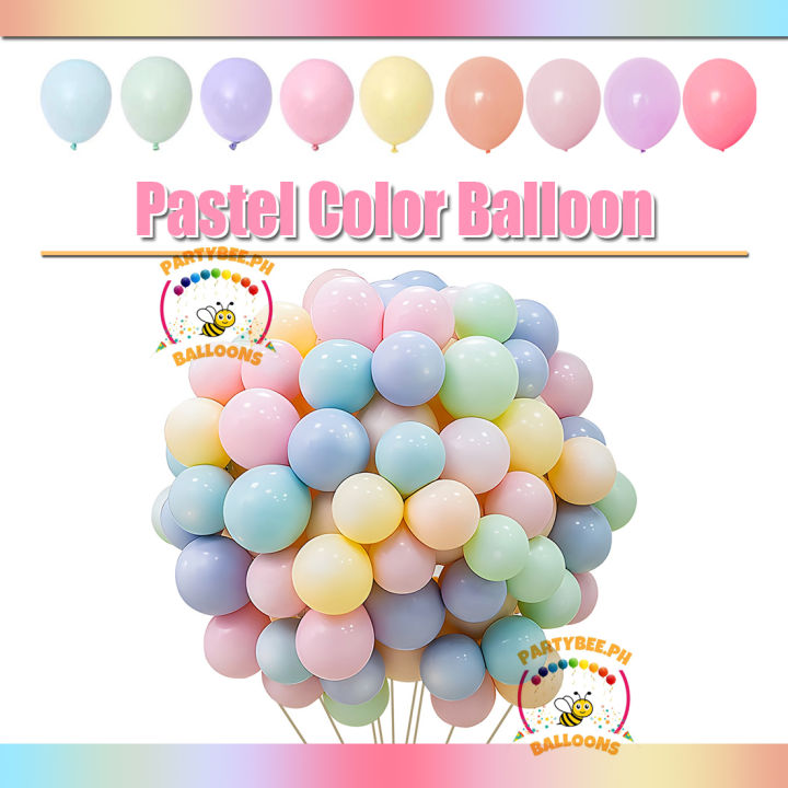 [PartyBeePH] 100pcs Pastel Color Balloon Macarons Balloons Size: #6 #10 ...