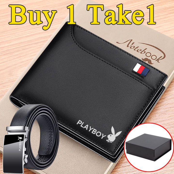 Men Short Wallet Korean Version Thin Multi-card Retro Wallet belt gift ...