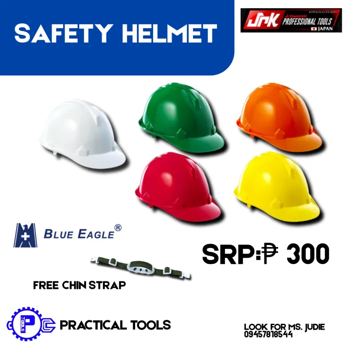 BLUE EAGLE SAFETY HELMET w/ Six Point Ratchet Adjustable Suspension and ...