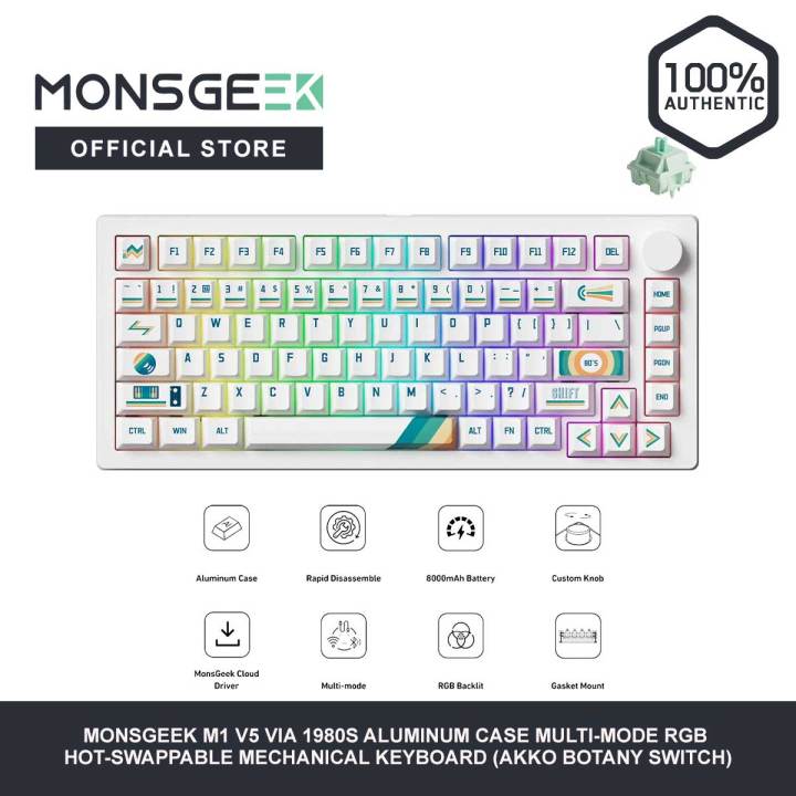 MonsGeek M1 V5 VIA 1980s Aluminum Case Multi-Mode RGB Hot-Swappable ...