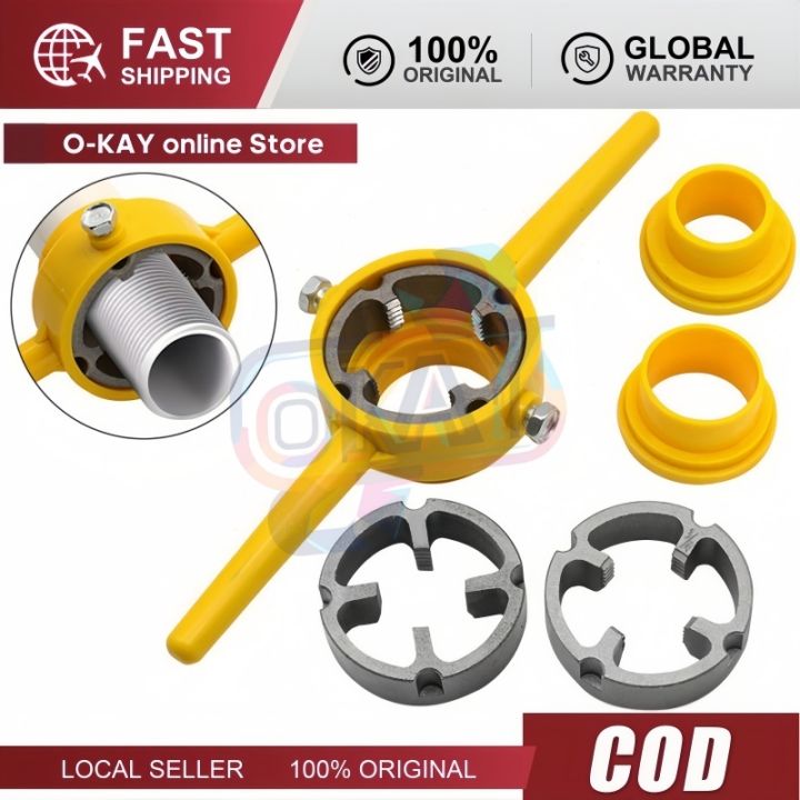 PVC/Steel Pipe Threading Tool Set – Yellow NPT Thread Maker for Pipe ...