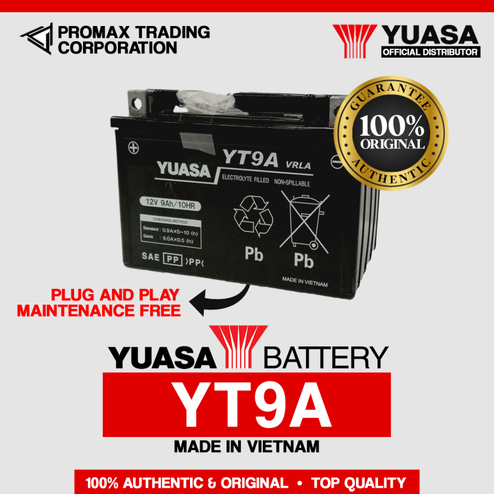 YUASA YT9A (YTX9) Motorcycle Battery (Made in Vietnam) for KTM Duke 200, Duke390 | Lazada PH