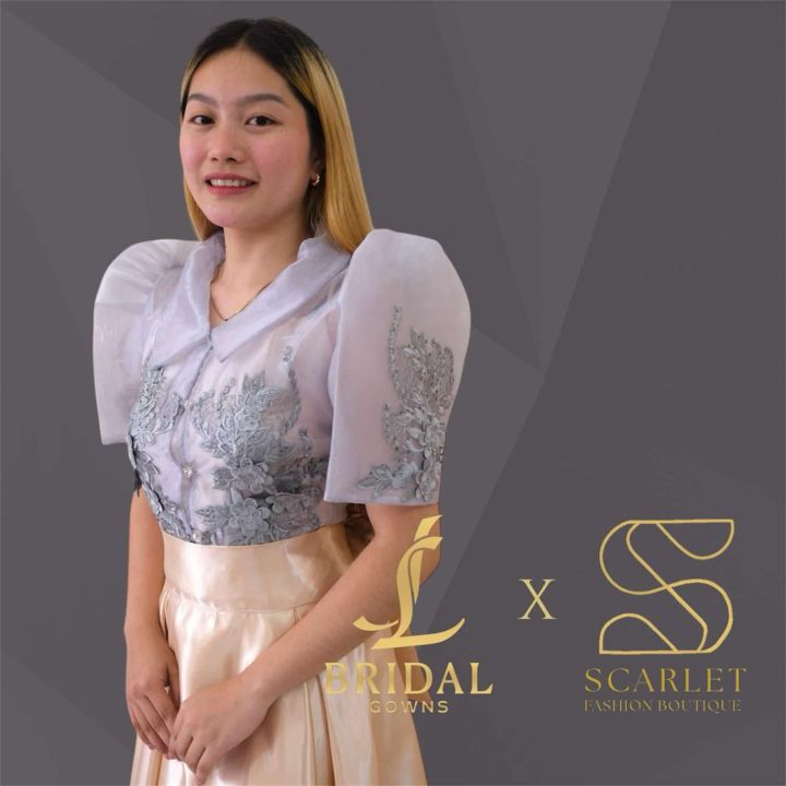 Modern Filipiniana top mestiza sleeves top - Traditional wear / Woman ...