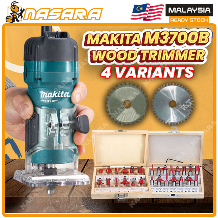 Nasara M3700B Trimmer Wood Router 6MM 530W + 12PCS / 15PCS Router Bit ...