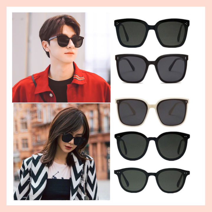 Viral Unisex Korean Style Sunglasses Big Black Frame Sunglasses Square Lens Trendy Spek Kaca ...