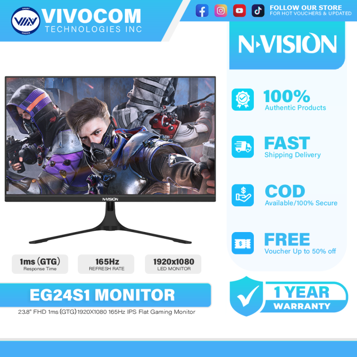 Nvision EG24S1-PRO 23.8" FHD 1920X1080 180Hz IPS Flat Gaming Monitor ...