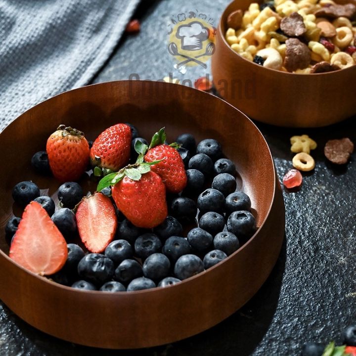 🔥Ready Stock🔥Wood Bowl Yogurt Salad Rice Vegetable Fruit Bowl Natural ...