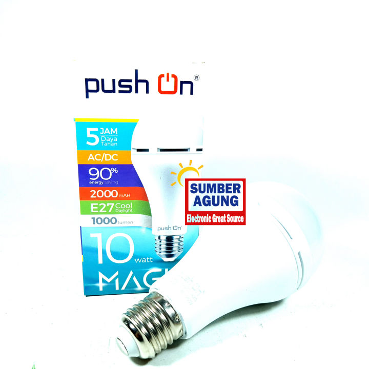 Push On Lampu Magic 10W Emergency Tahan 5 Jam Penerangan Saat Lampu ...