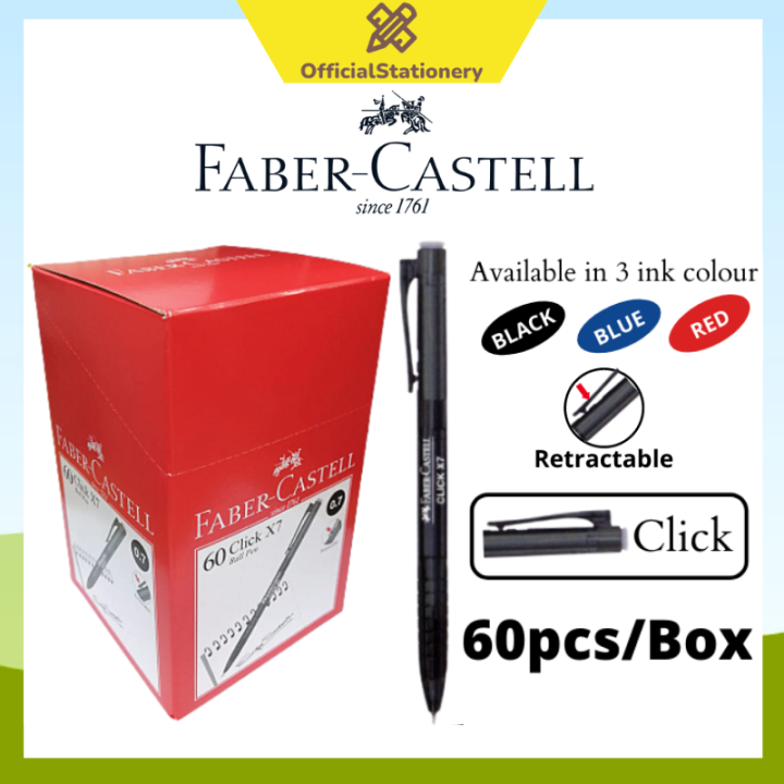*Original* Faber Castell Ball Pen click X5 X7 (60pcs/Box) / Faber Castell Pen | Lazada