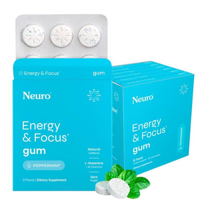 Neuro Energy Caffeine Gum/Mints for Energy & Focus - Sugar-Free with L ...