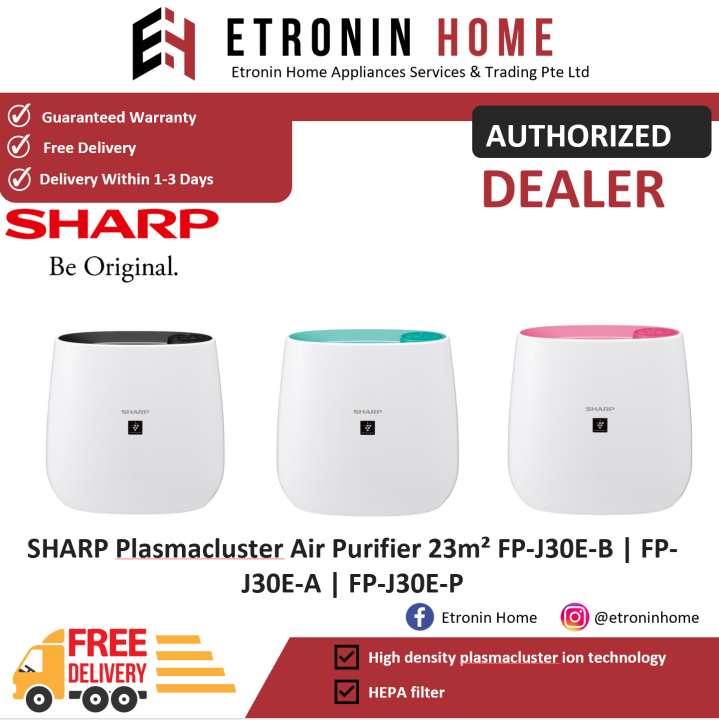 SHARP Plasmacluster Air Purifier 23m² FP-J30E-B | Lazada Singapore