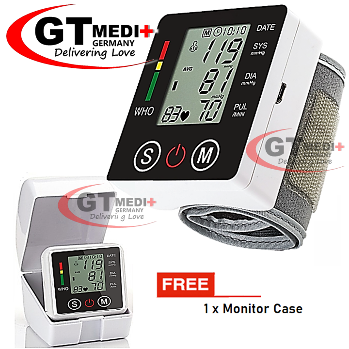 【LCD Screen】Wrist Blood Pressure Pulse Heart Beat Monitor ...