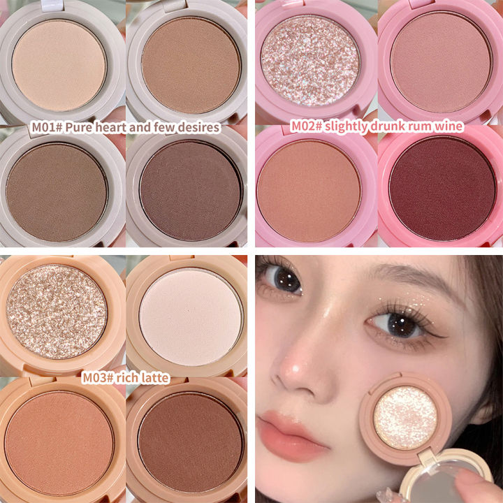 New 4 Colors Eyeshadow Matte Highlighter Palette Pearly Multifunctional ...