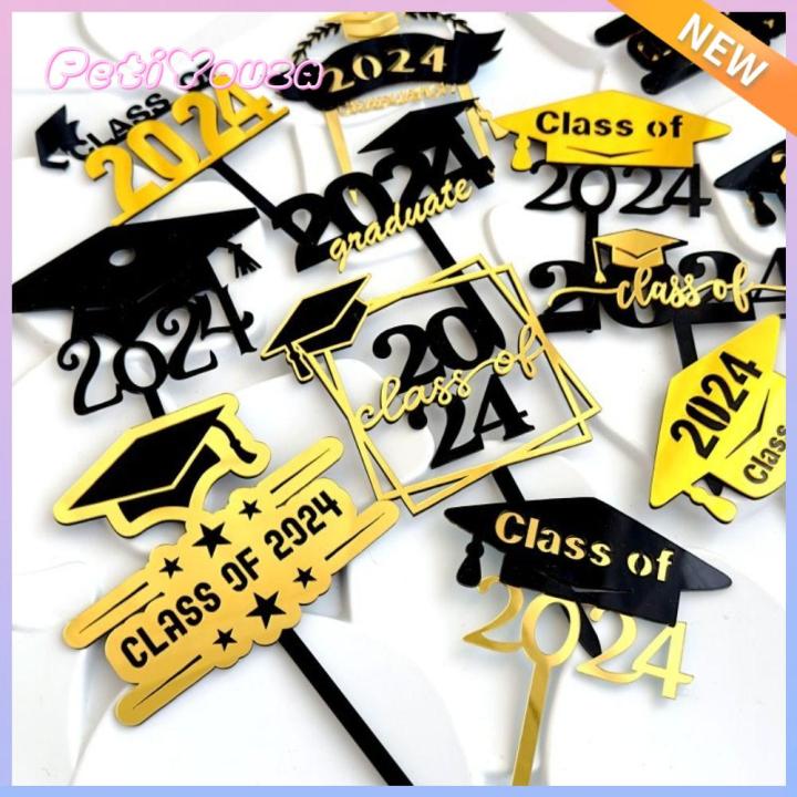 PETIYOUZA Graduation Party Graduation Cake Toppers Class of 2024 ...