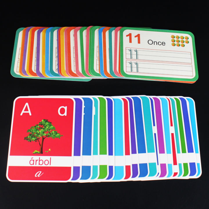 Montessori Baby Learning In Spanish Alphabet Word Cards Cognitive Early ...