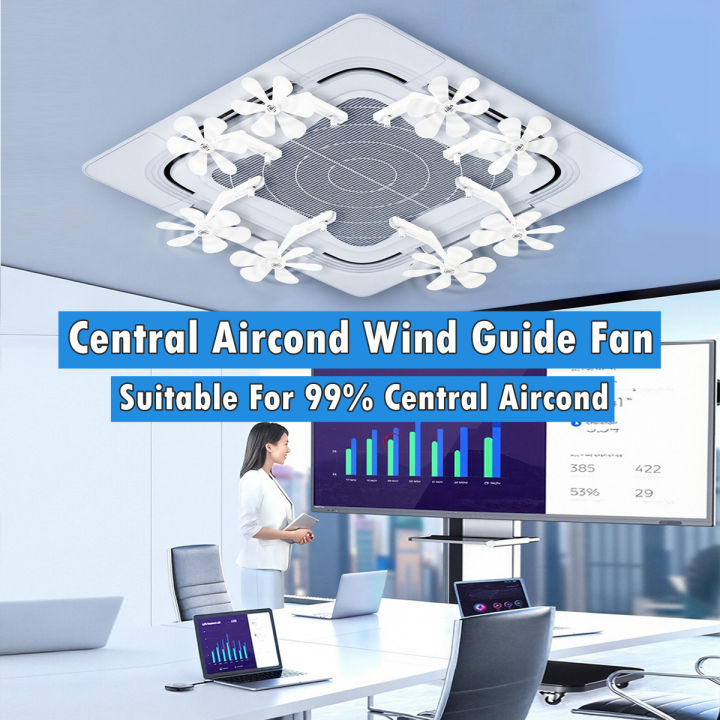 Aircond Wind Guide Fan Cassette Central Aircon Fan 360° Air Conditioner ...