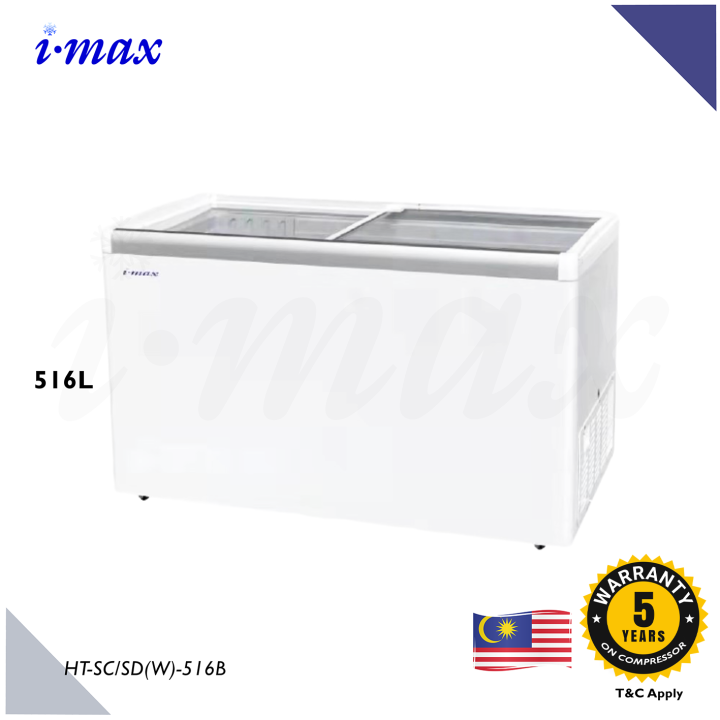 Imax 516L Glass Sliding Door Chest Freezer | IceCream | Meat | Frozen ...