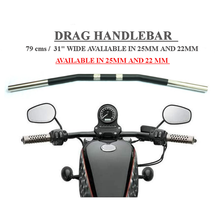 Drag Style Handle bar 25 MM & 22MM dimpled forcustom modified ...