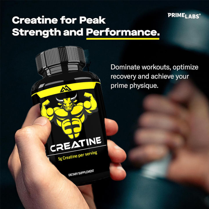 Creatine monohydrate capsules -5 grams per serving (5000 milligrams ...