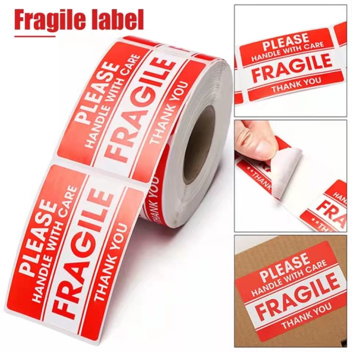 500 Pcs/Roll Fragile Sticker Handle Care Warning Labels For Parcels ...