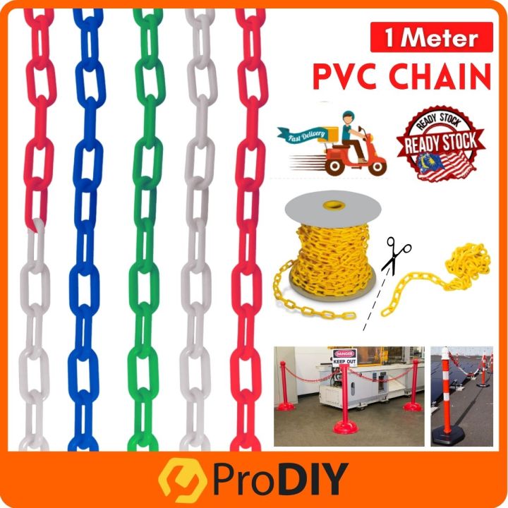 1 METER Plastic Chain 6mm Width for Safety Road Cone PVC Chain Gate ...