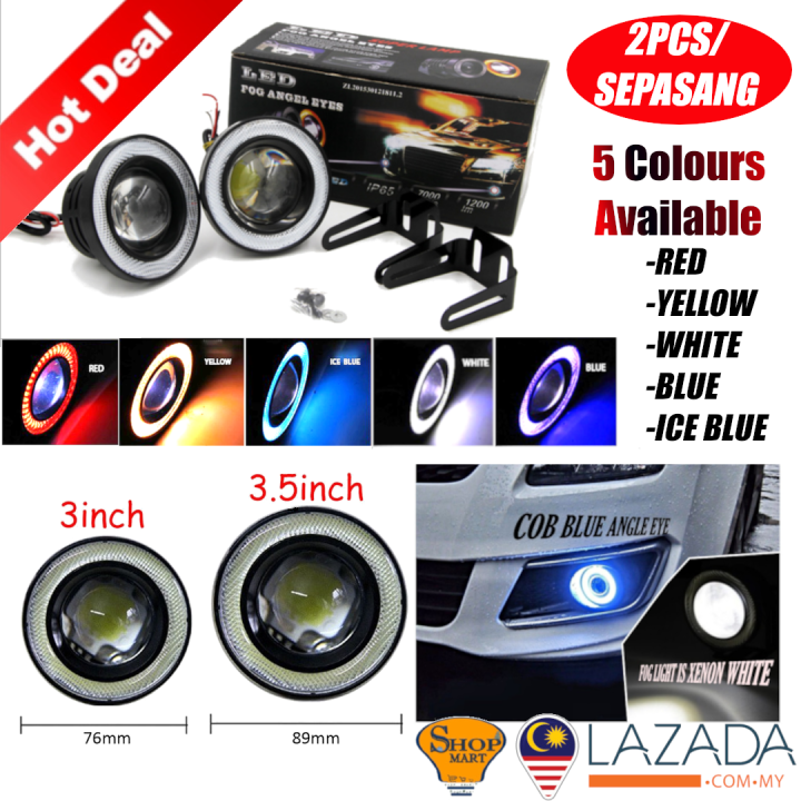 Car Angel Eye Fog Lamp Led Sportlight Sport Light White / Red / Blue RING 89mm 3.5inch / 76mm 3 ...