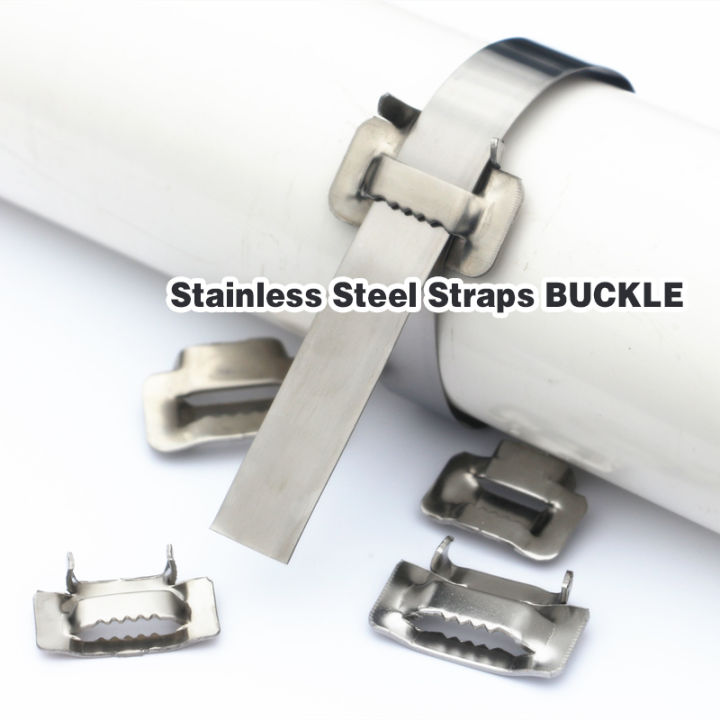 100pcs/set Stainless Steel Strap Buckles 12.7*1.0（1/2”）Stainless Banding Buckles | Lazada PH