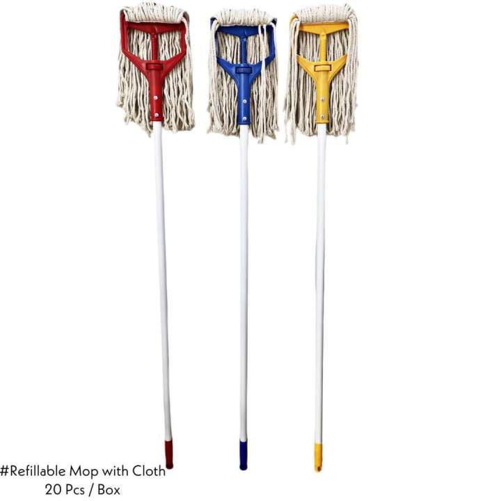 REFILLABLE MOP HEAD AND CLOTH METAL HANDLE | Lazada PH