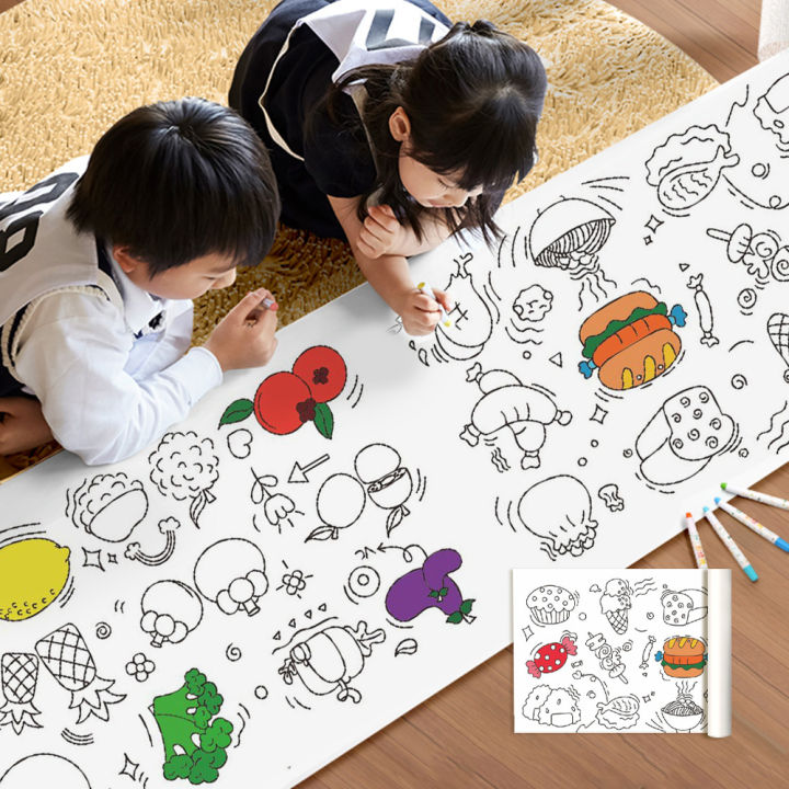 Children's color roll painting roll painting paper children's paint ...
