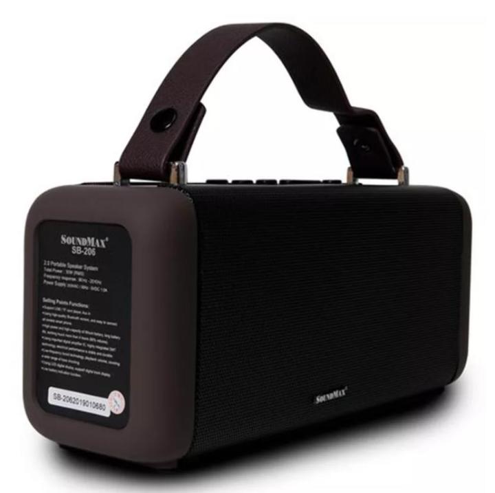 Loa Bluetooth Soundmax SB-206, Công Suất 30W, Tích Hợp 2 Loa Toàn Dải 3 ...