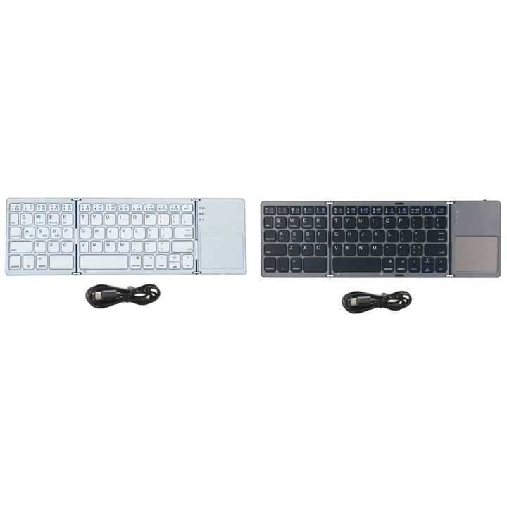 Bluetooth Keyboard Folding Wireless Keypad Touchpad for IOS/Android ...