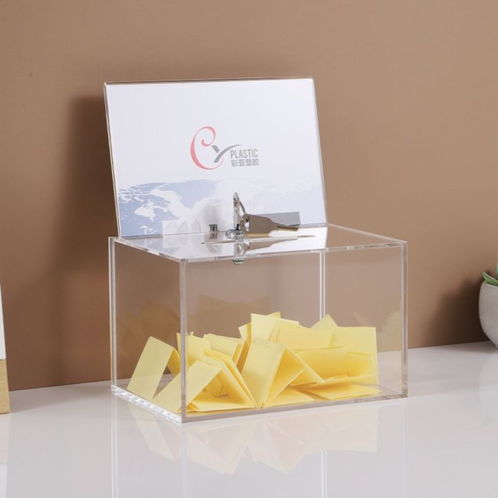 VULNERABLE Acrylic Donation Box with Lock Transparent Ballot Box Clear ... VULNERABLE Acrylic Donation Box with Lock Transparent Ballot Box Clear ...