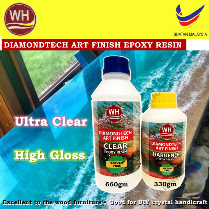 WH DIAMONDTECH ART FINISH EPOXY RESIN CLEAR 660GM AND HARDENER 330GM ...