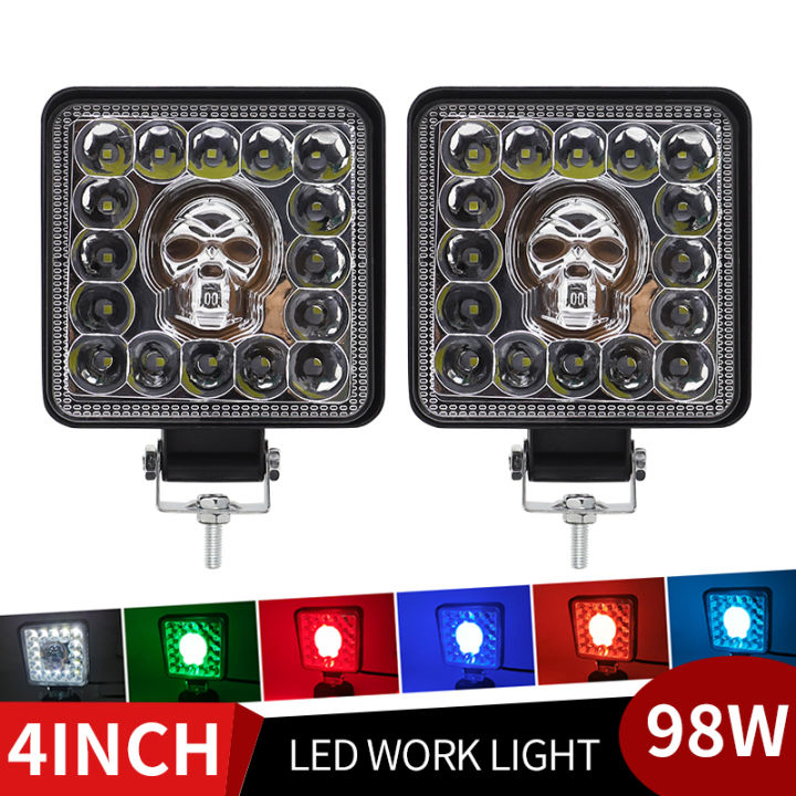 4 inch 98W Offroad LED Lights for Car Spot Off Road 4x4 for Truck SUV ...