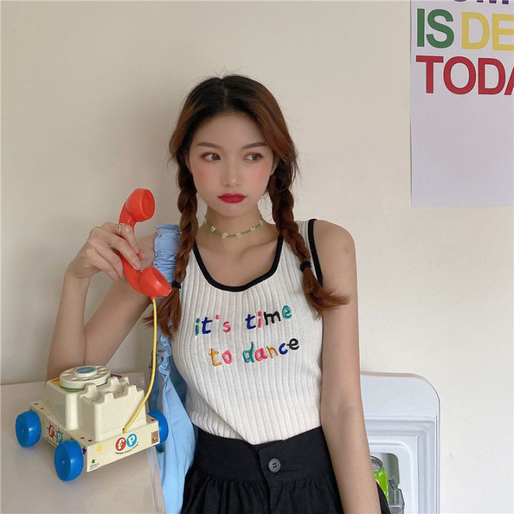 Gakki เสิ้อกล้ามไหมพรม สไตล์เกาหลี ผ้านิ่มใส่สบาย ฟรีไซส์ C438# | Lazada.co.th