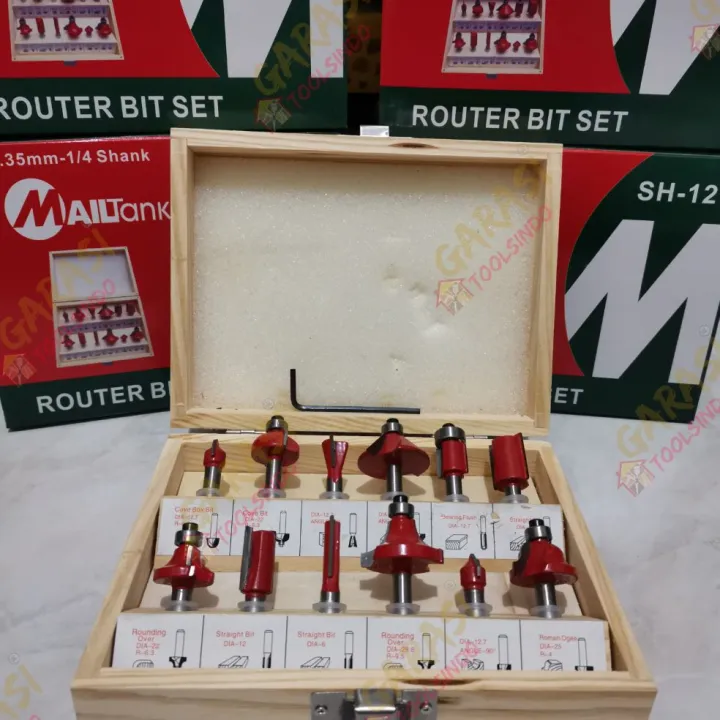 mata profil kayu set 12 pcs Mailtank mata router mata bor profil ruter ...