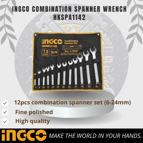 Ingco Combination Spanner Wrench Set 12PCS/SET HKSPA1142 | Lazada PH