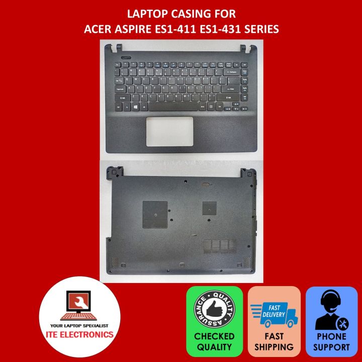 ACER ASPIRE ES1-411 ES1-431 SERIES PALMREST C CASE WITH KEYBOARD/BOTTOM ...