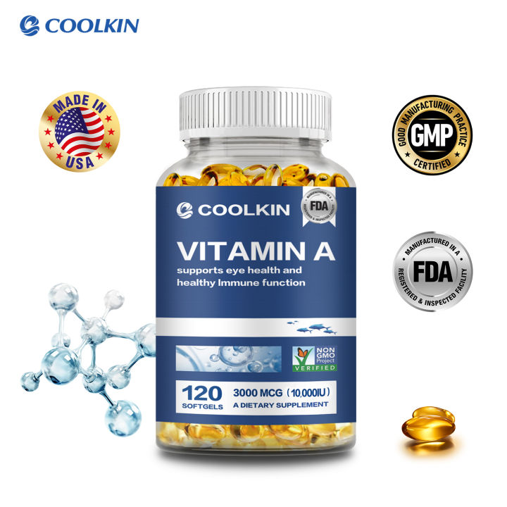 Coolkin Eye Vitamins Vitamin A 10,000 IU Sinusuportahan ang malusog na ...