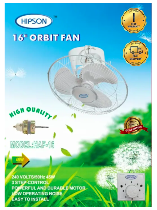 HIPSON 16" AUTO FAN CEILING 360 DEGREE | Lazada