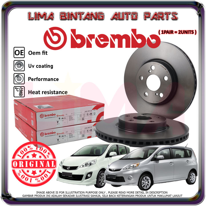 Perodua Alza , Alza Advance Front Brake Disc Rotor 1Pair Brembo ...