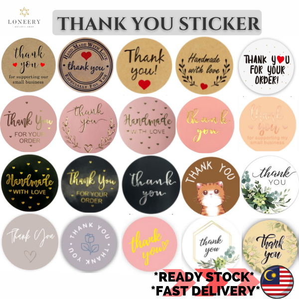 Thank You Sticker【50 pcs or 500 pcs】Part 1 | Sticker Thank You | Stiker ...